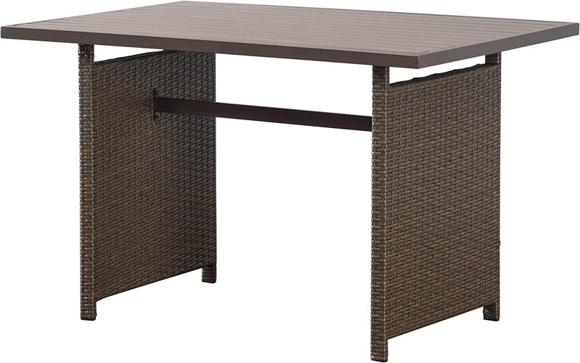 Royalcraft Outdoor Wicker Dining Table, Rectangle Rattan Patio Furnitu ...